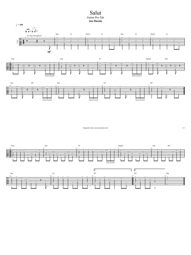 Dassin Joe-Salut Arr by Kaminari | PDF