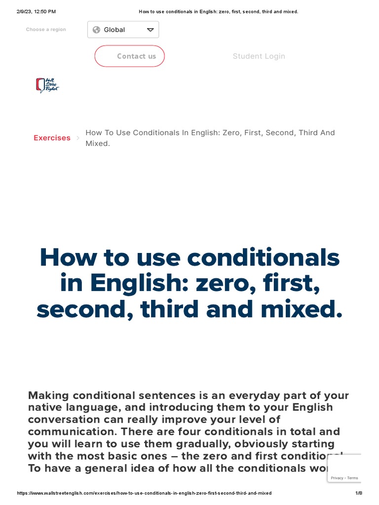 Conditionals in English | Download Free PDF | English Language ...