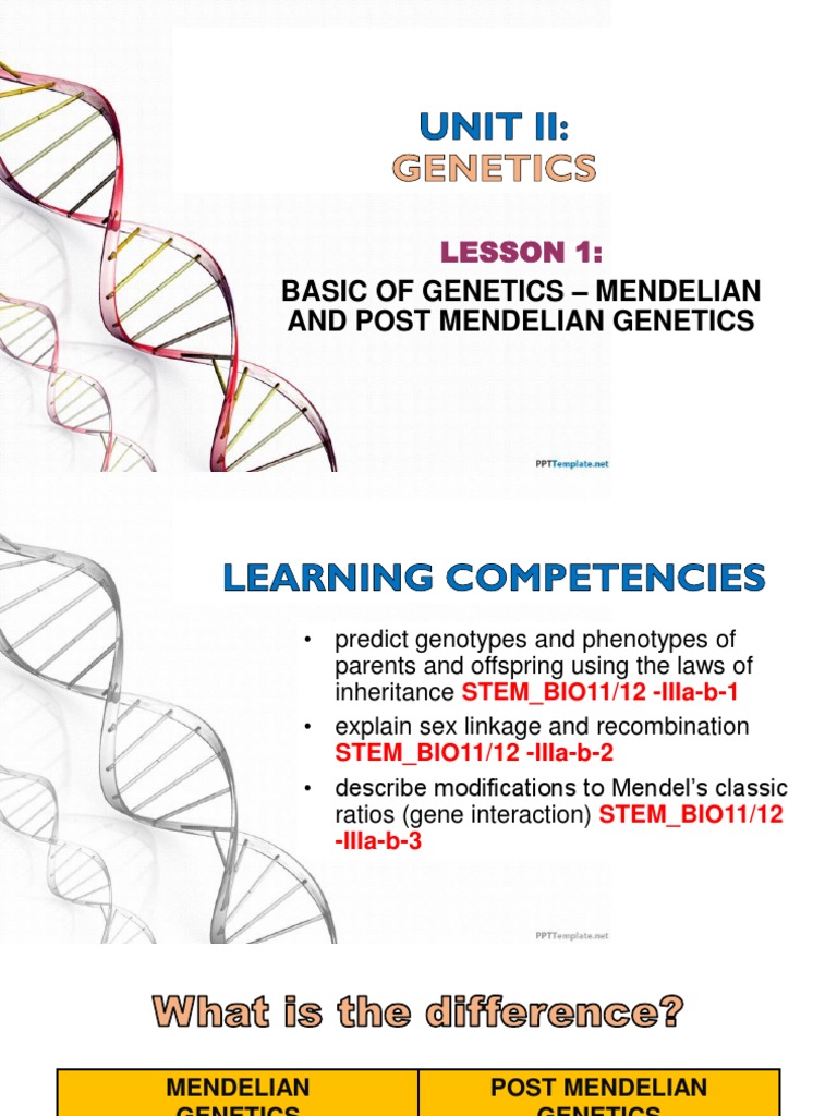 Genetics: Mendelian & Post-Mendelian Basics | PDF | Dominance (Genetics ...