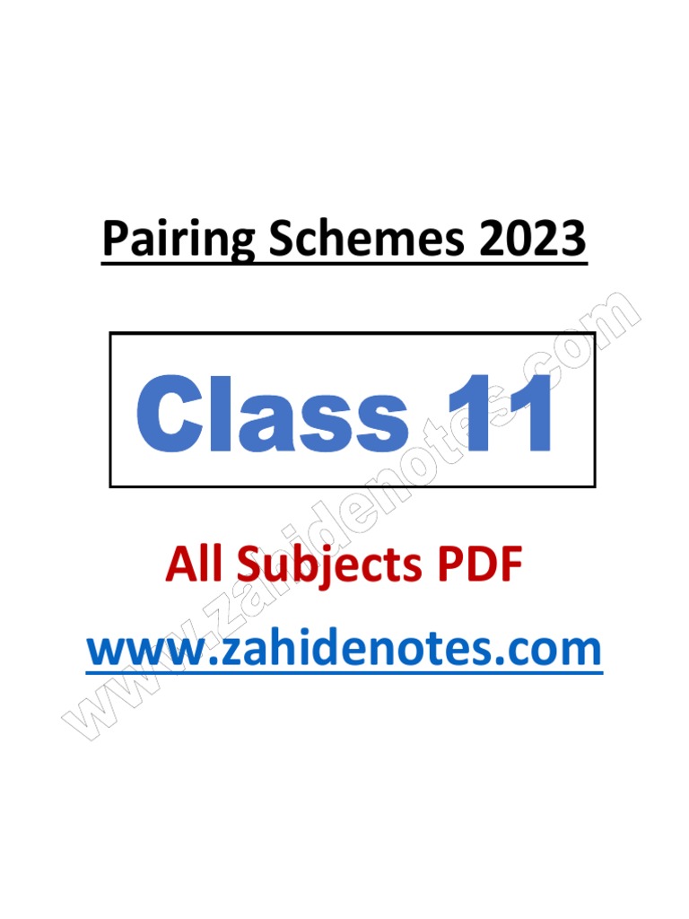 2023 Class 11 Pairing Schemes Overview | PDF | Multiple Choice ...