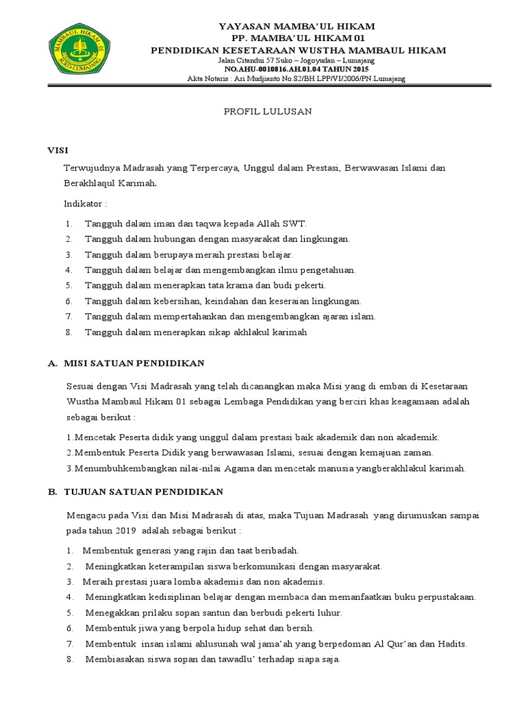 profil lulusan | PDF