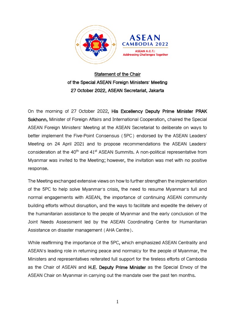 ENG Final Outcomes of Special AMM JKT - Approved by HE. DPM | PDF ...