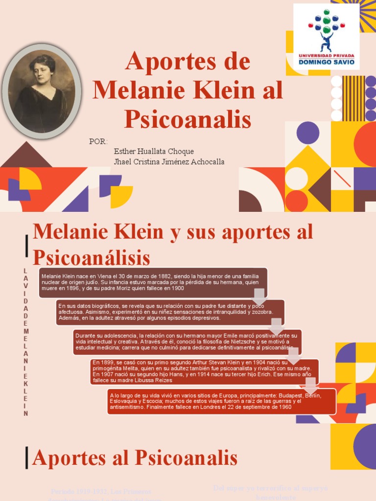 Aportes de Melanie Klein Al Psicoanalis | PDF | Psicoanálisis ...
