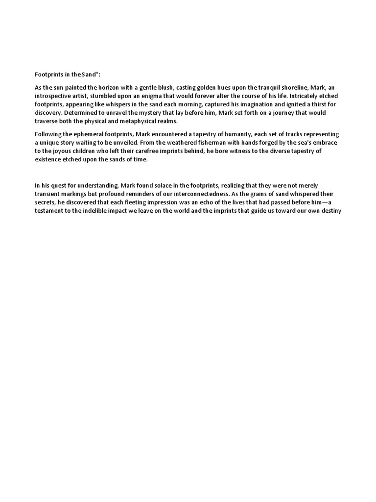 Footprints in The Sand | PDF