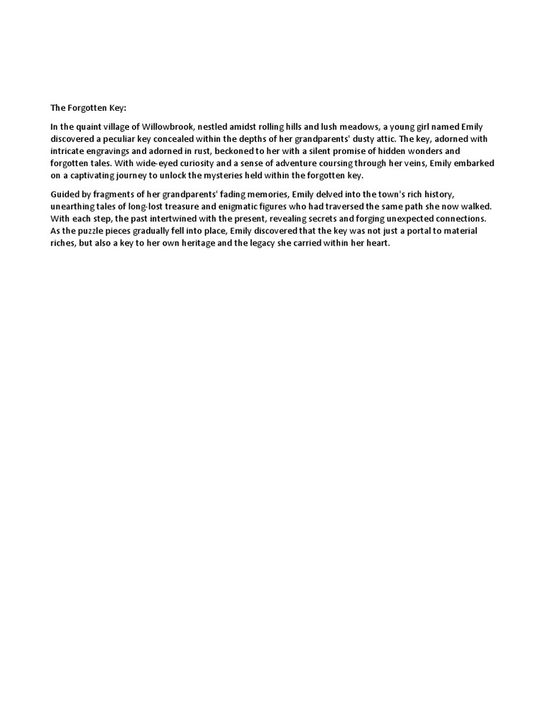 The Forgotten Key | PDF