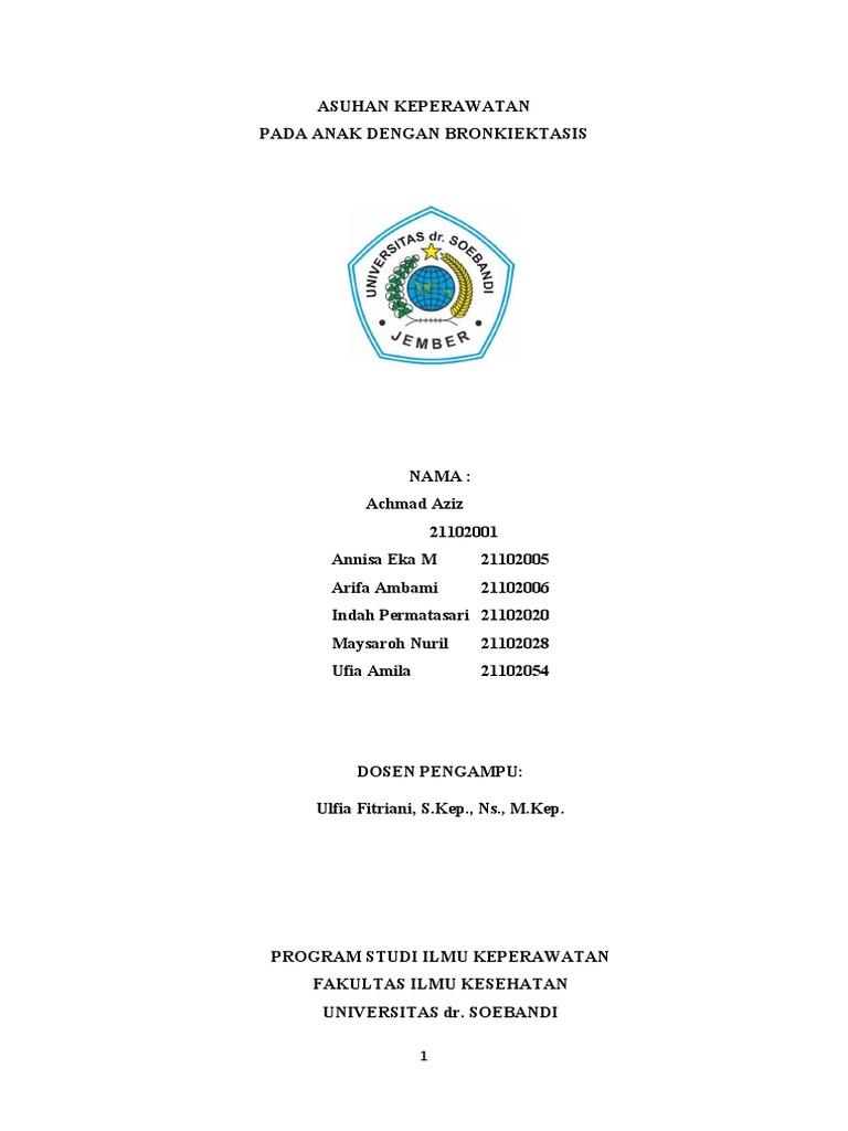Kep - Anak Bronkiektasis Kel 1 | PDF | Kajian Bahasa Asing