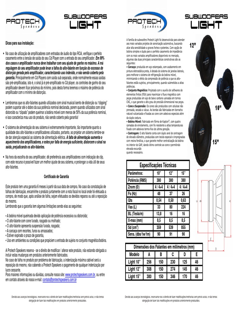 Manual Light | PDF | Alto-falante | Engenharia Elétrica