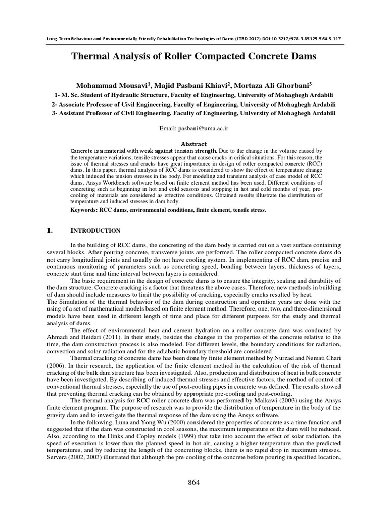 THERMAL ANALYSIS OF CONCRETE DAM | PDF | Heat Transfer | Concrete