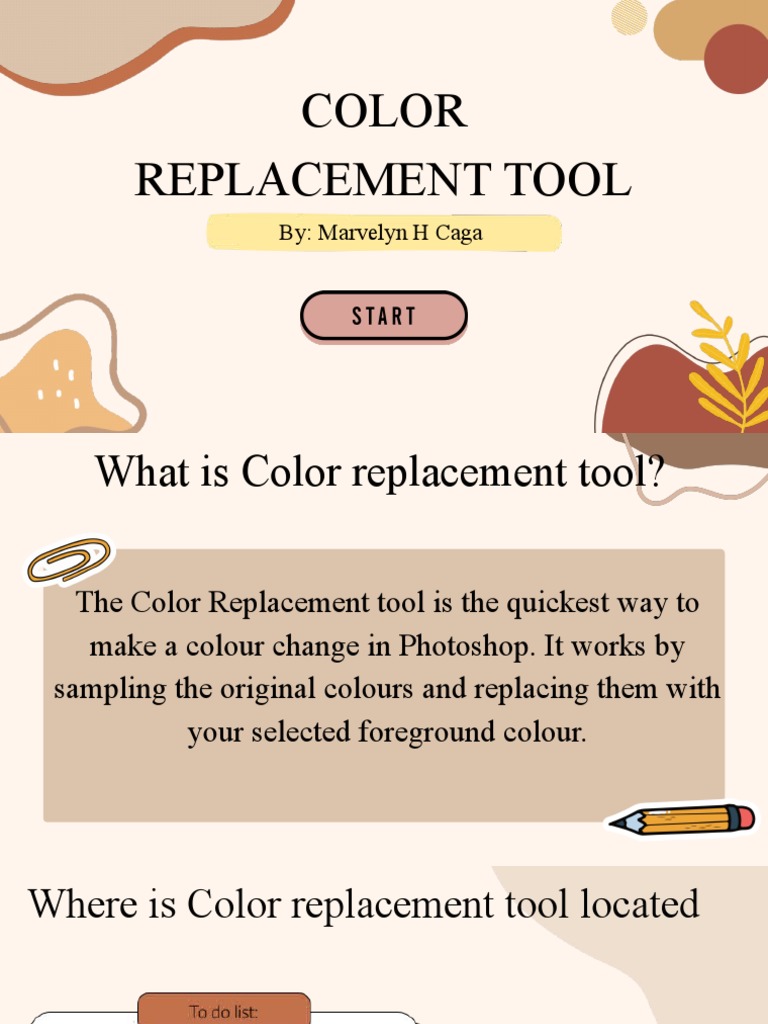 Color Replacement Tool: By: Marvelyn H Caga | PDF | Adobe Photoshop ...
