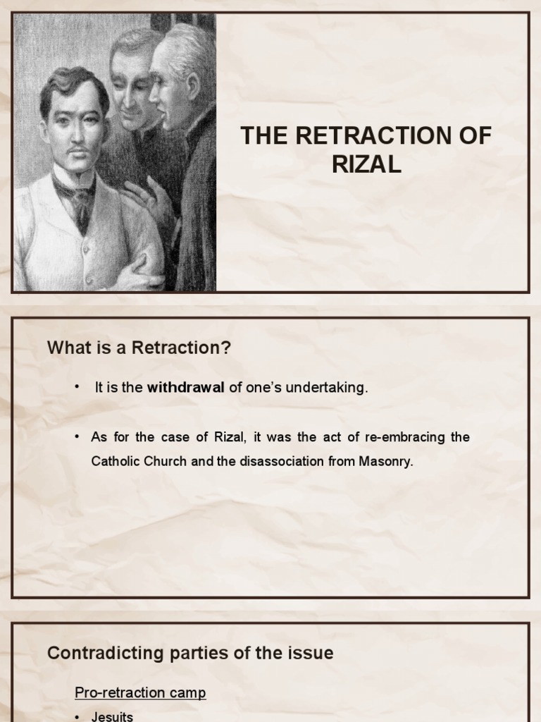 Braga-Batistil - The Retraction of Rizal | PDF