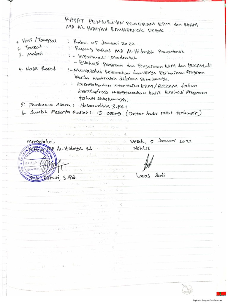 Notulen Rapat Penyusunan Rkas | PDF