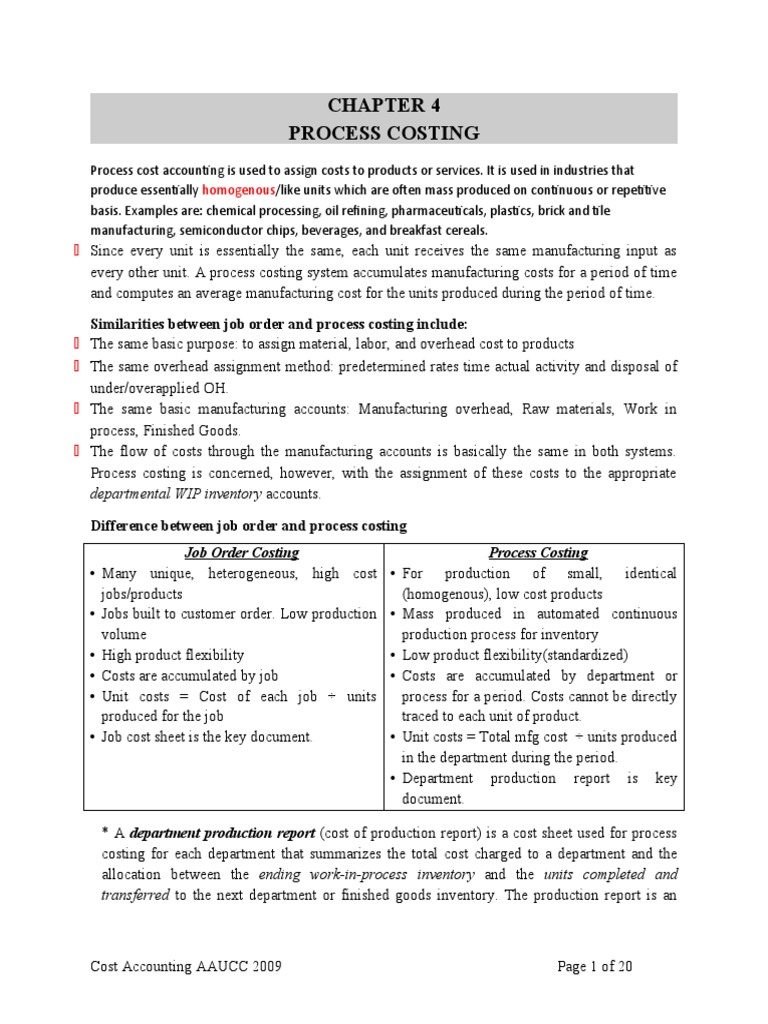 CHAPTER 3 Process Costing 2010 | PDF
