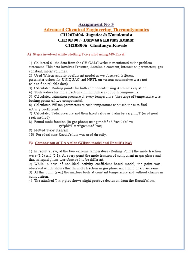 Thermo Assignment No-3.1 | PDF