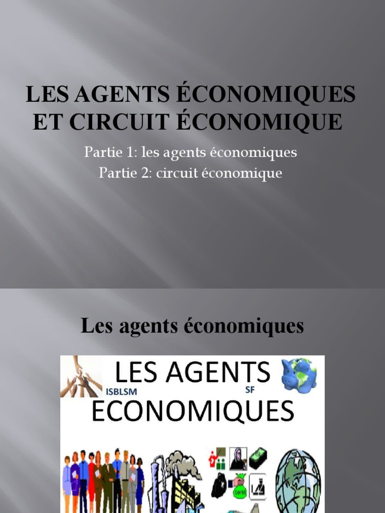 Les Agents Économiques Et Circuit Économique | PDF
