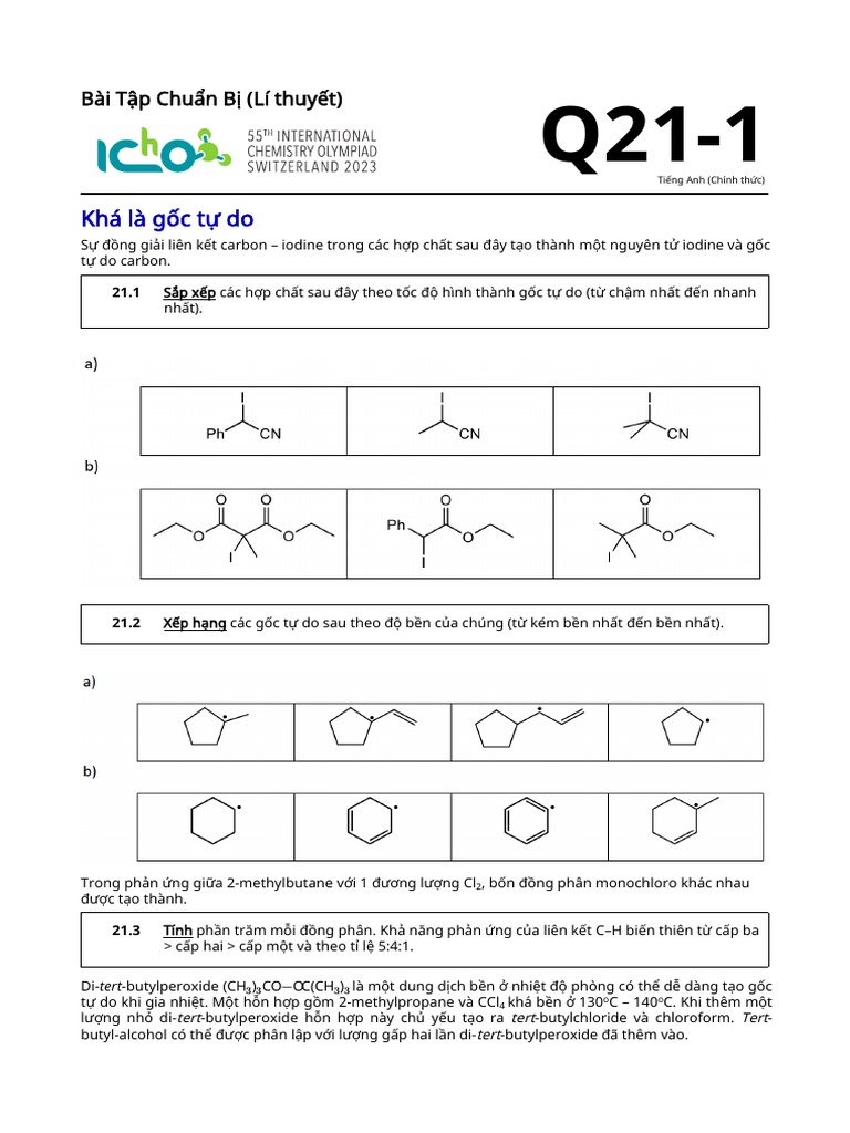 IChO - 2023 - Preparatory - Problems - v1 Q21-22 | PDF
