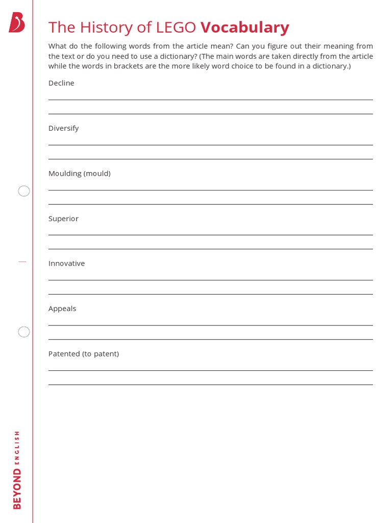 Abridged The History of LEGO Vocabulary | PDF