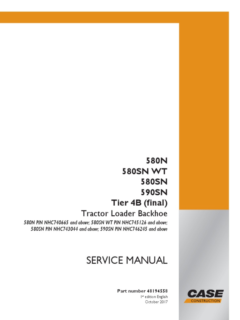 Case 580 Super N Service Manual | PDF | Coolant | Physical Sciences