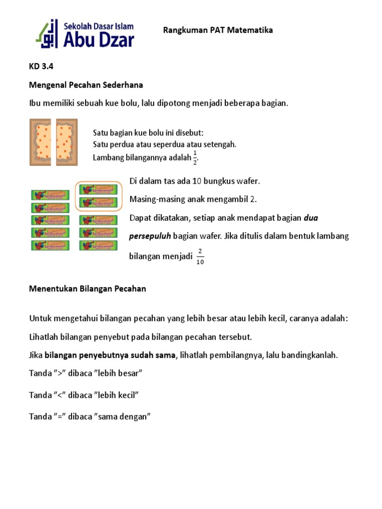 Rangkuman PAT MTK - Level 3 | PDF | Metode & Bahan Ajar | Seni