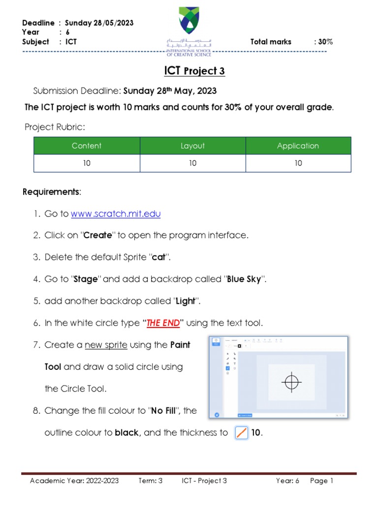 ICTProject-Term 3-Grade 5 | PDF | Scratch (Programming Language ...