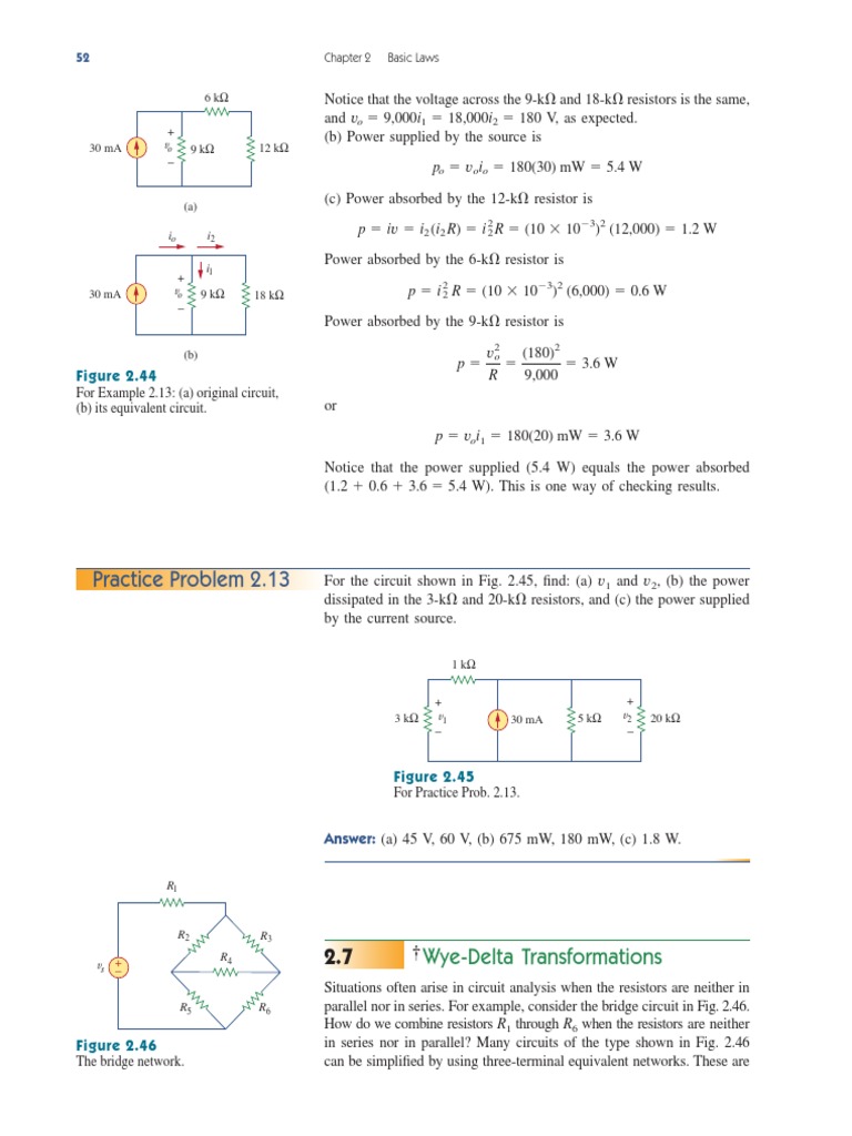 Chapter 2 Wye Delta Transformations | PDF | Electrical Network | Series ...