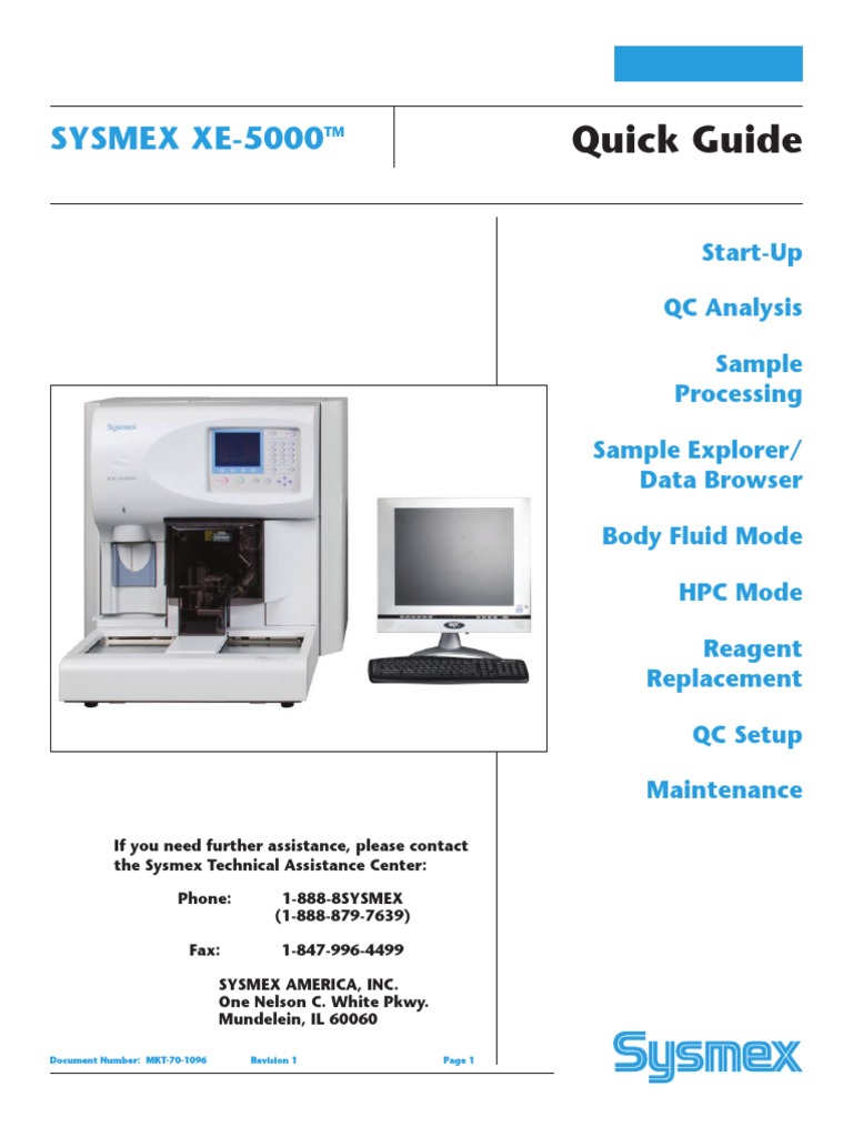 Sysmex XE-5000 Quick Guide | Download Free PDF | Icon (Computing) | Usb ...