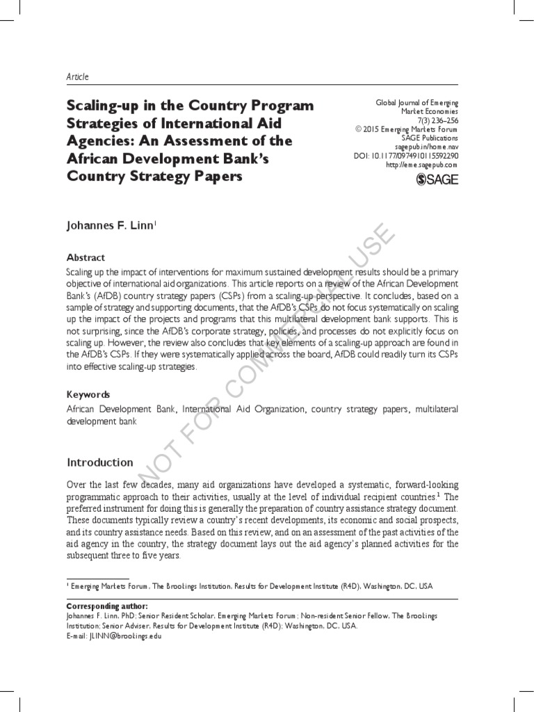 Scaling Up in AfDB CSPs Article | PDF | Evaluation | Sustainability