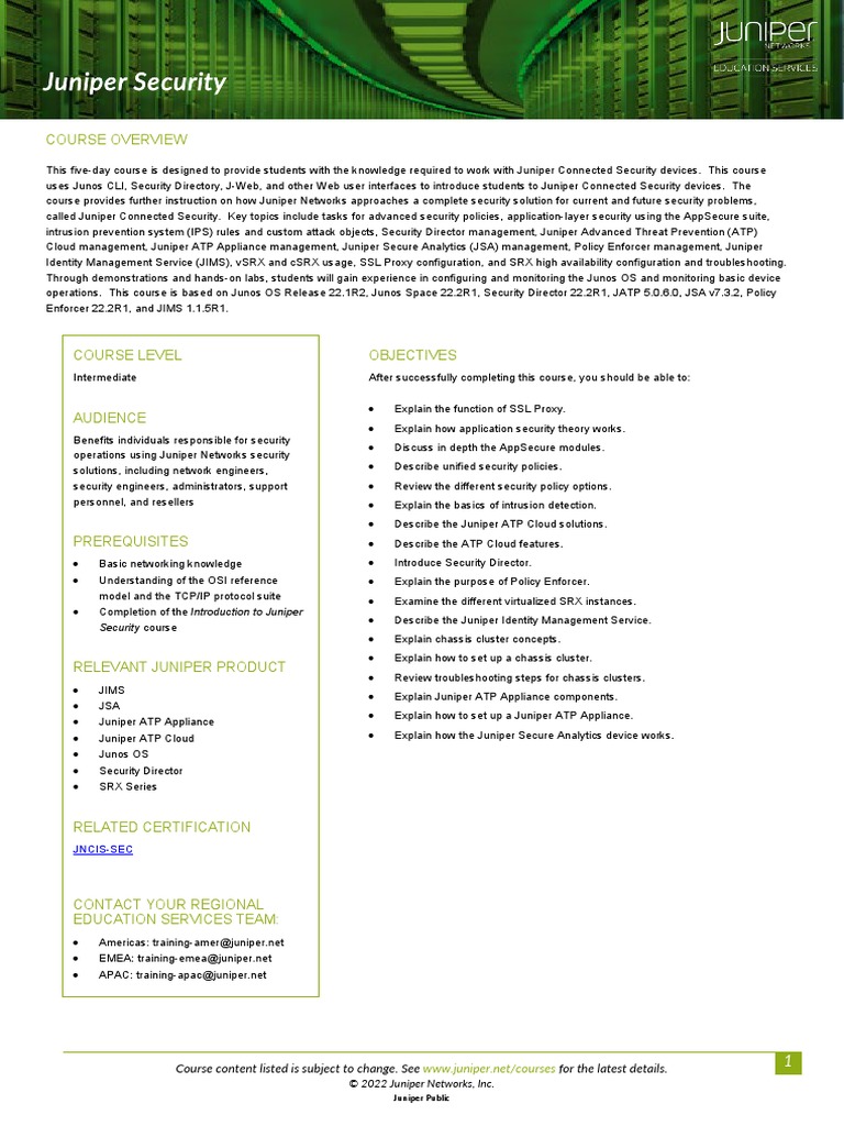 Juniper Security (JSEC) | PDF | Business | Technology & Engineering
