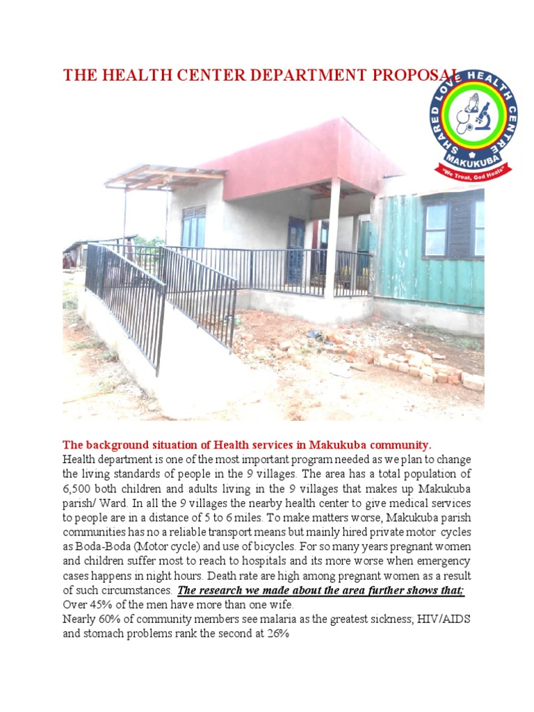 THE HEALTH CENTER PROPOSAL Proposal June 2019 2 | PDF | Uganda | Health ...