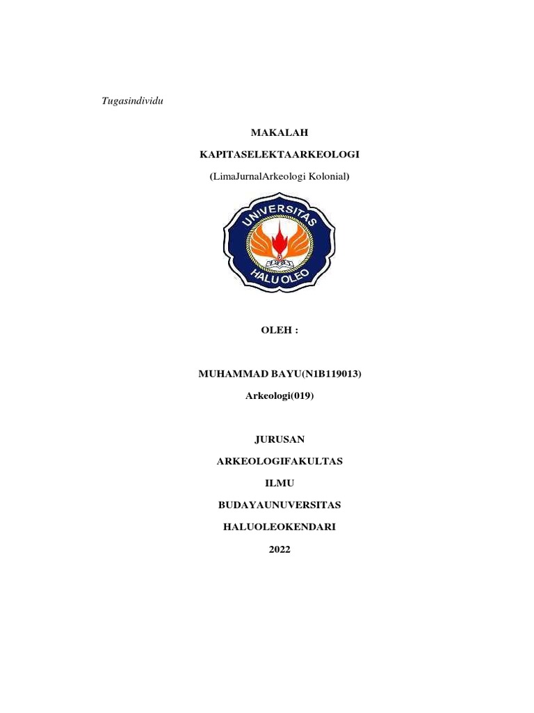 Muhammad Bayu - Makalah Arkeologi Kolonial | PDF