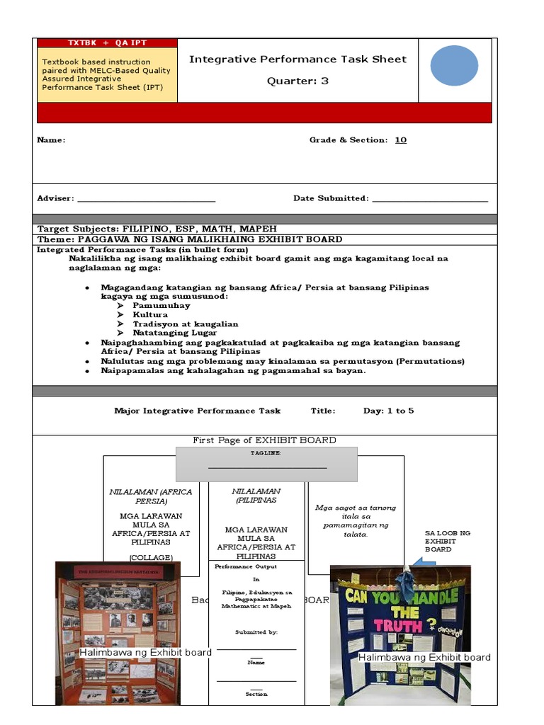 Q3-IPT-FOR-STUDENTS-OUTPUT-GRADE-10-MAPEH-FIL-ESPMATH-edot | PDF