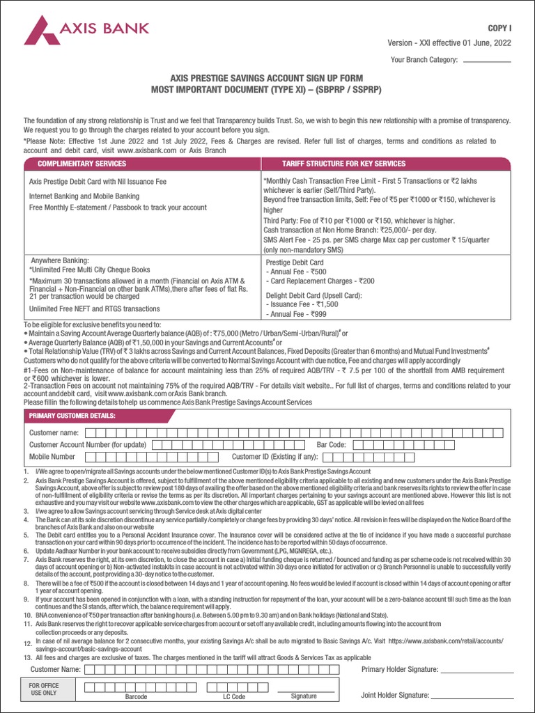 Midxix Prestige Savings Form | PDF | Transaction Account | Banks