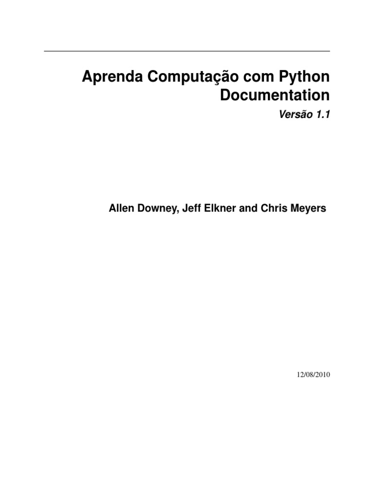 Aprenda Computacao Com Python Documentat | PDF | Linguagem de ...