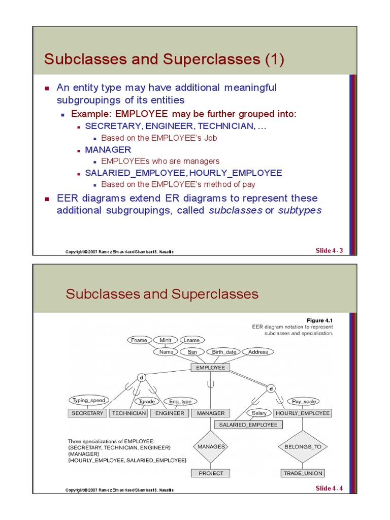4 Enhanced Entity Relationship Eer Modeling Removed Pdf Inheritance Object Oriented