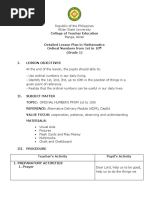 Grade 1 Lesson Plan: Ordinal Numbers | PDF | Teachers | Lesson Plan