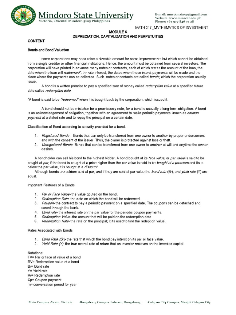 Math 217 MathematisOfInvesment Module6 | PDF | Finance & Money Management | Teaching Methods ...