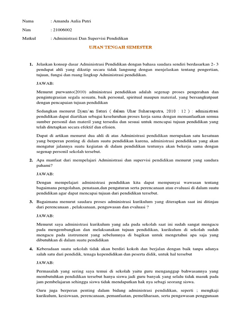 Uts - Amanda Aulia Putri - 21006002 - Adsp | PDF