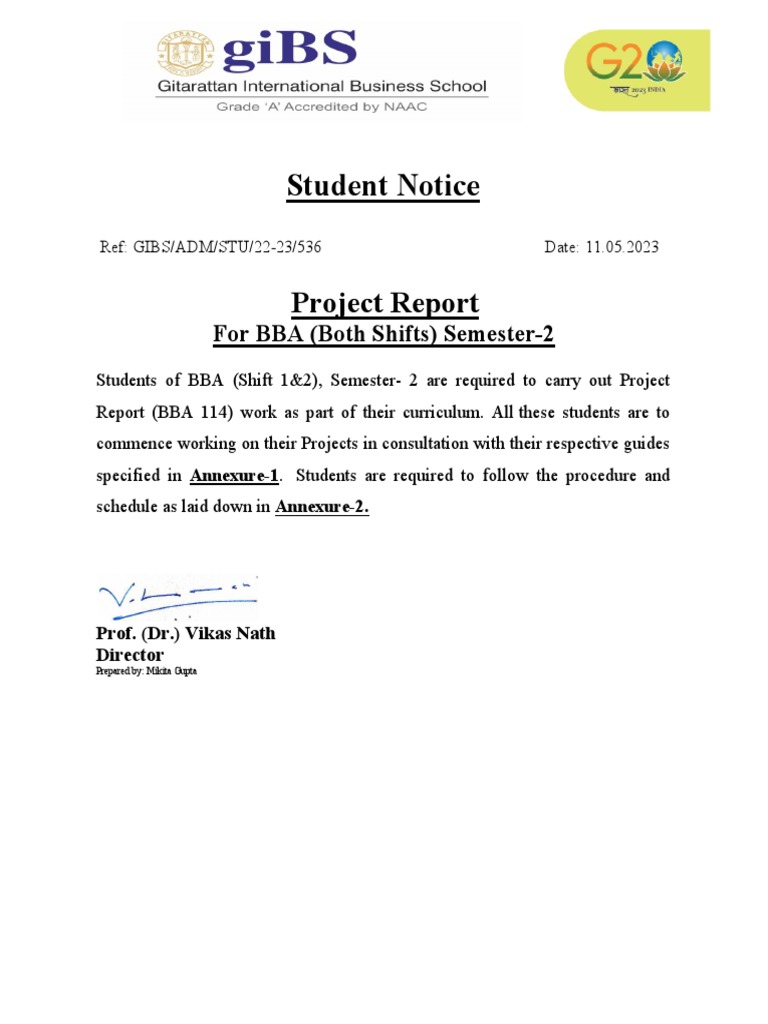 536 - BBA Sem-2 Project Guidelines | PDF | Thesis | Customer ...