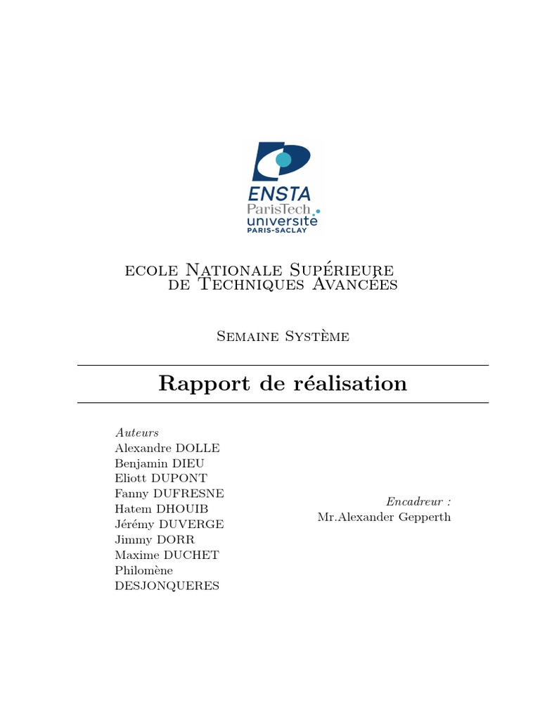 Rapport Semaine Système ENSTA | PDF | Ordinateurs | Technologie et ingénierie