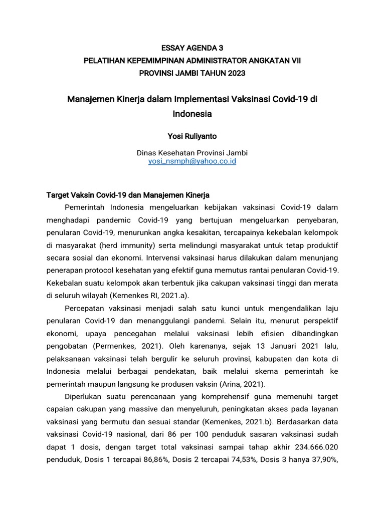 YosiRulianto - Tugas Essay III | PDF