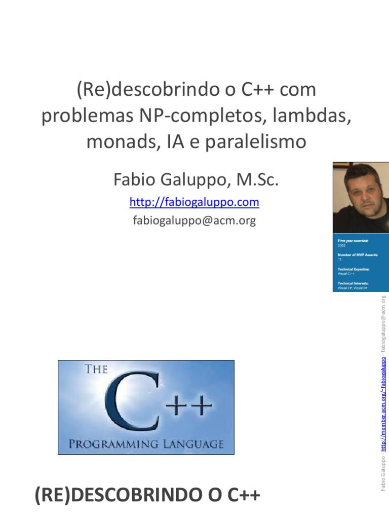Redescobrindo o C++ Com Problemas NP-completos, Lambdas, Monads, IA e Paralelismo | PDF | C++ ...