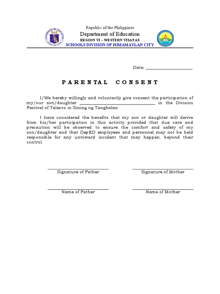 Parental Consent & Enrollment Form | PDF | Career & Growth | Social Science