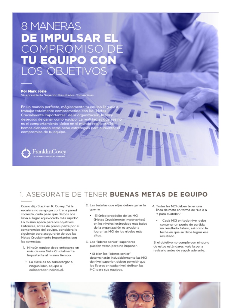 8 Maneras Para Potenciar El Compromiso Hacia Los Objetivos De Tu Equipo