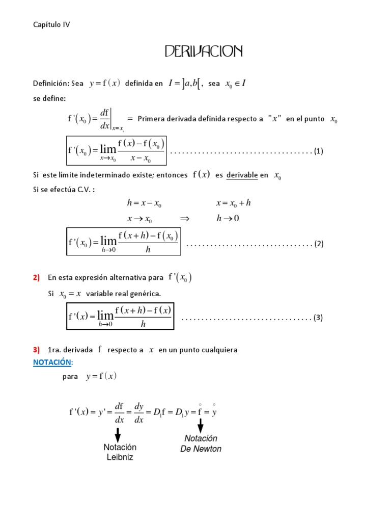 Apuntes de Clase Calculo I - Limites | PDF | Derivado | Conceptos ...