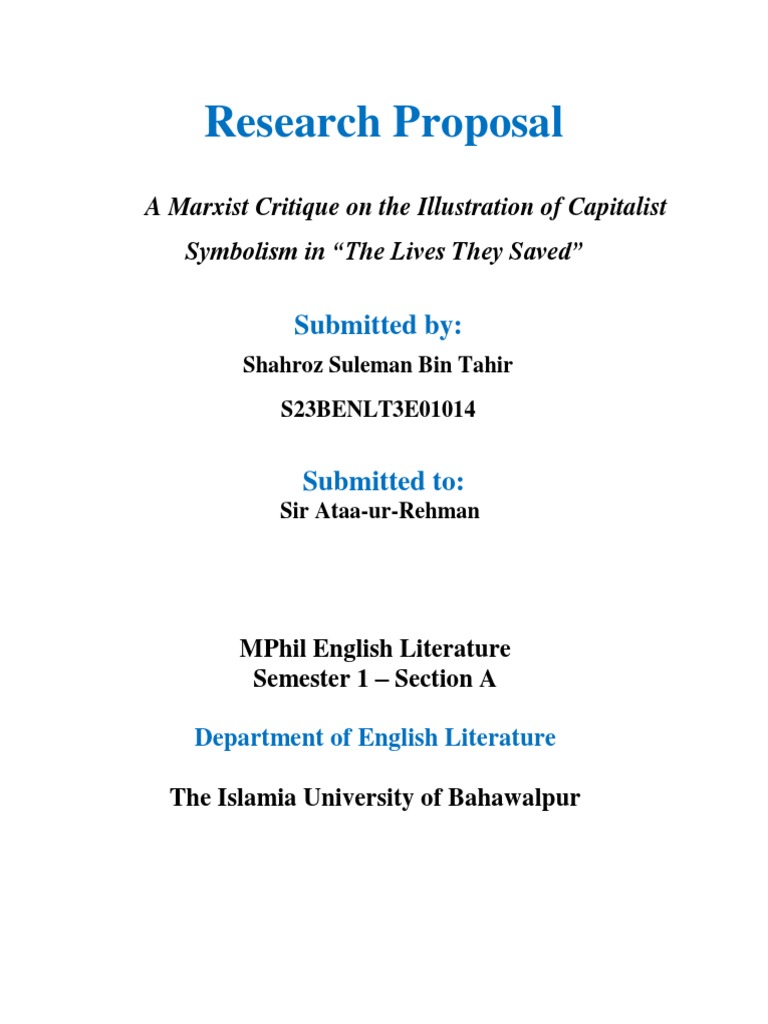 Shahroz Research Proposal | PDF | Karl Marx | Economic System