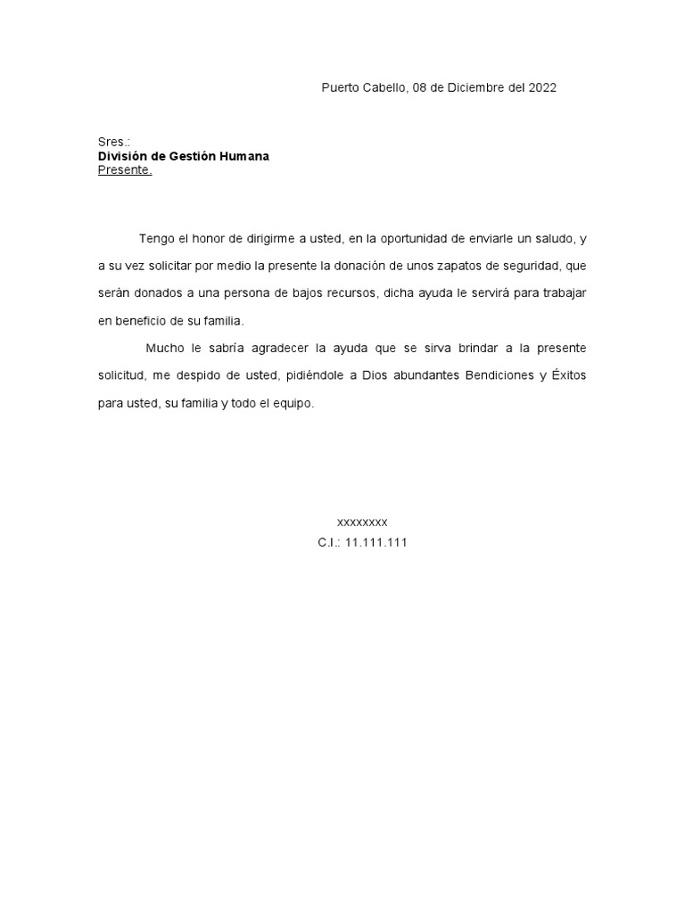 SOLICITUD de Donacion | PDF