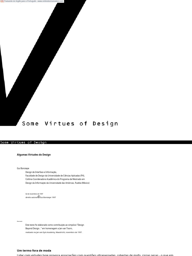 Some Virtues of Design - En.pt | PDF | Intelectual | Science