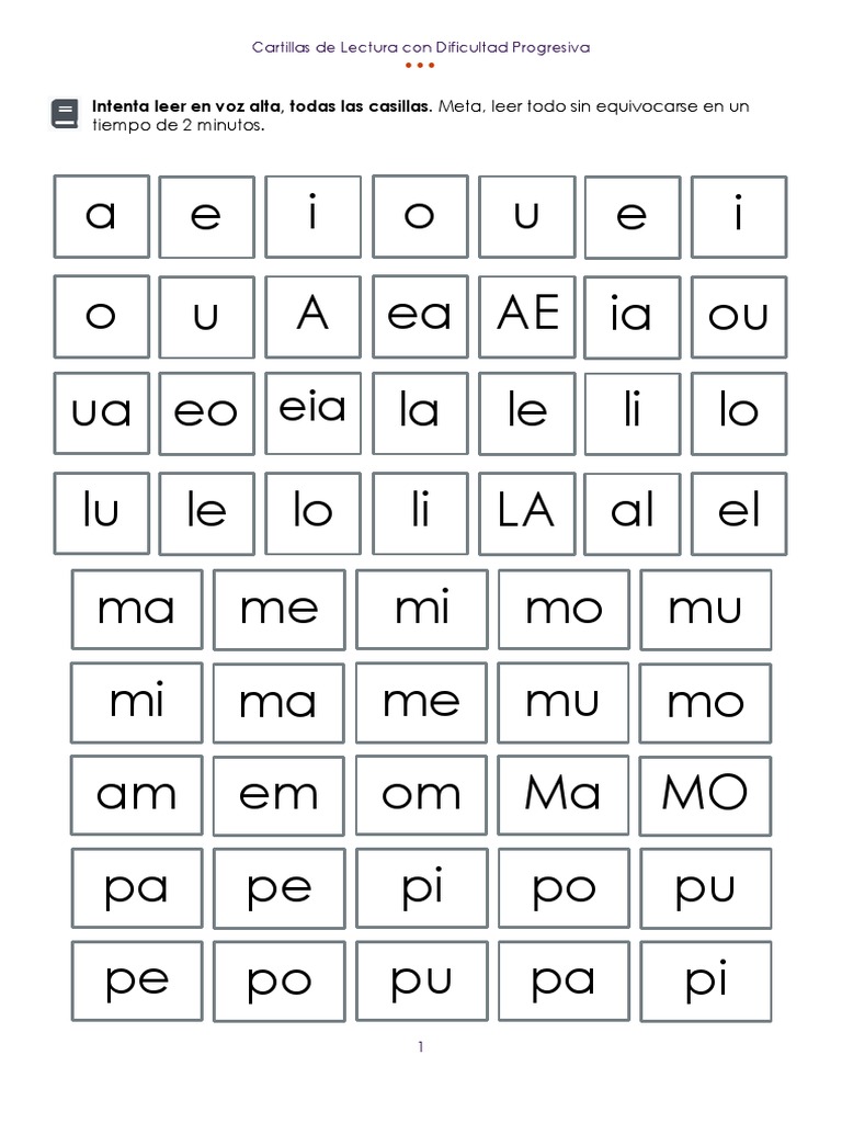 Cartillas de Lectura Progresiva | PDF