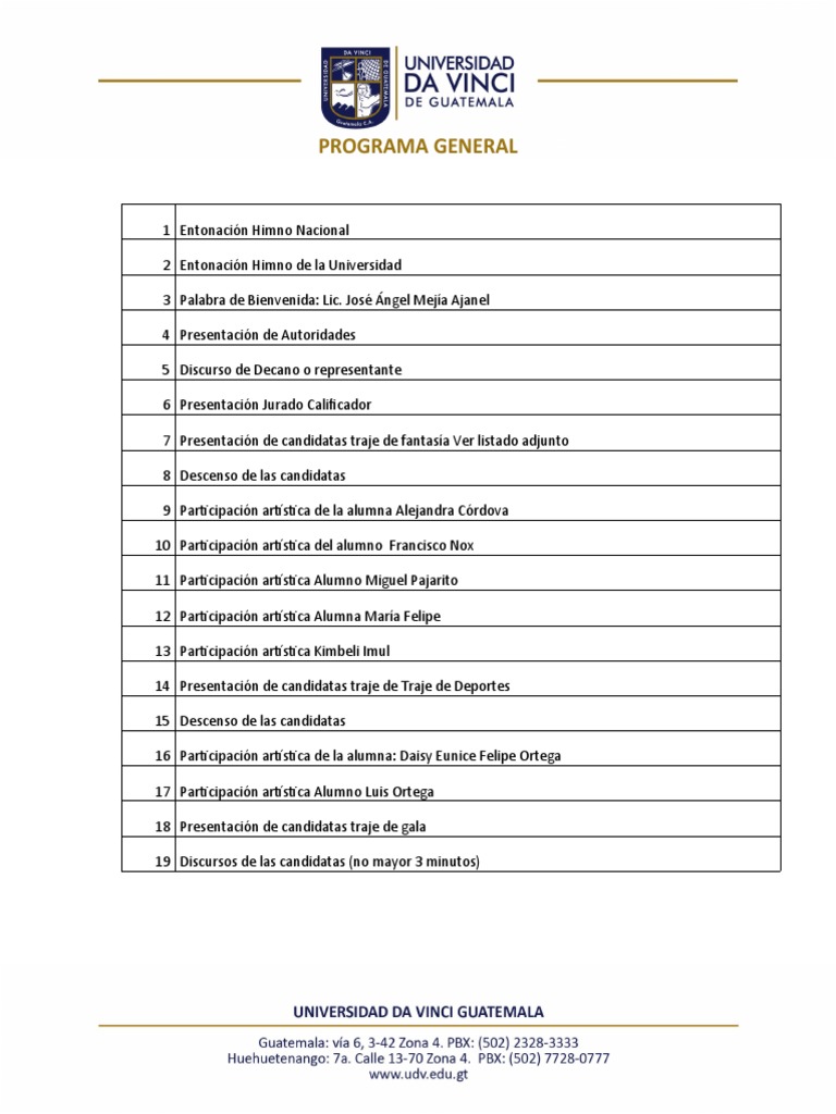 Programa General | PDF