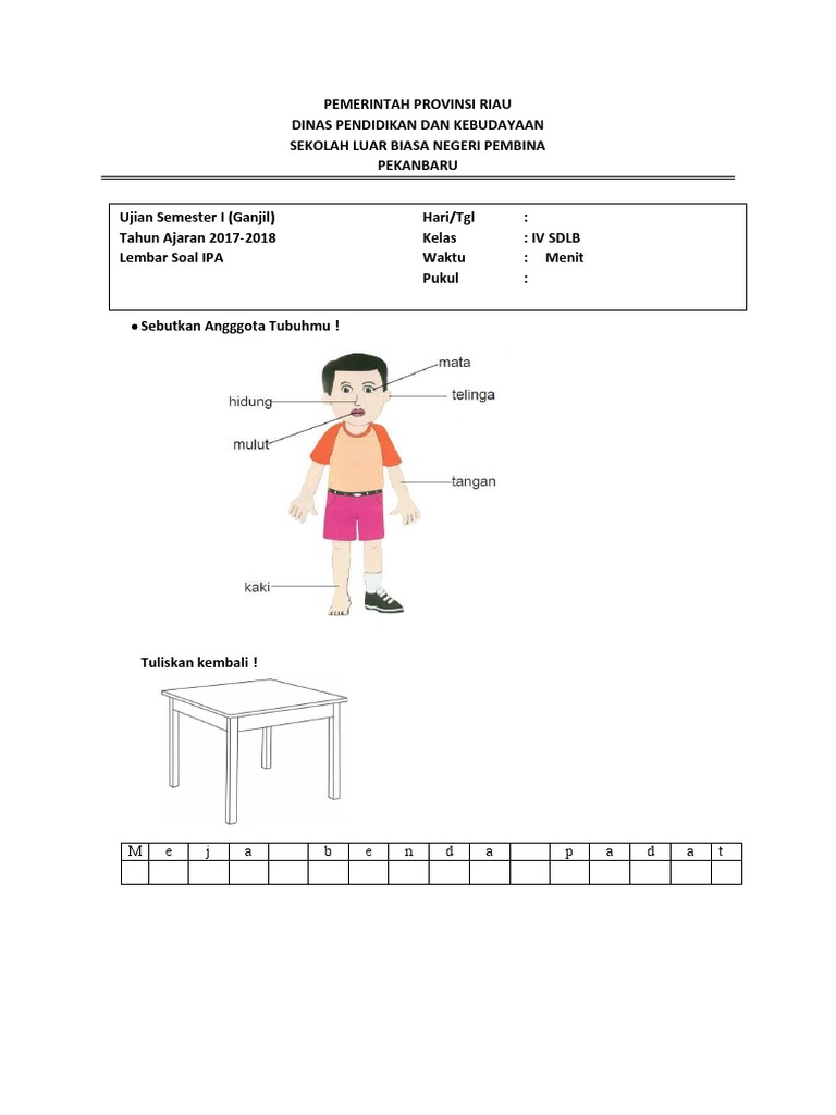 Soal Ipa KLS 4 Autis | PDF