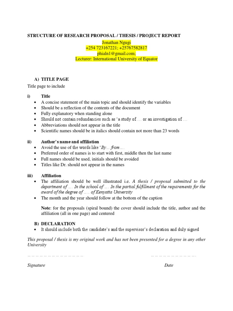 Structure of Research Proposal | Download Free PDF | Citation | Methodology